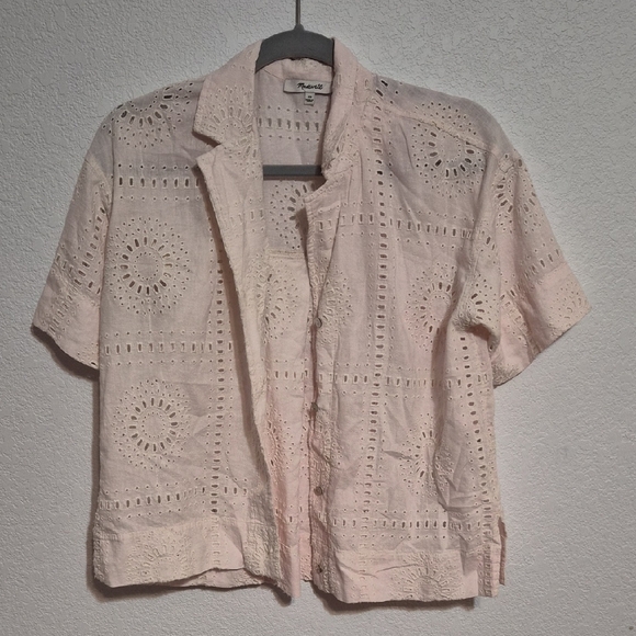 Madewell | Jackets & Coats | Madewell Light Pink Eyelet Jacket | Poshmark